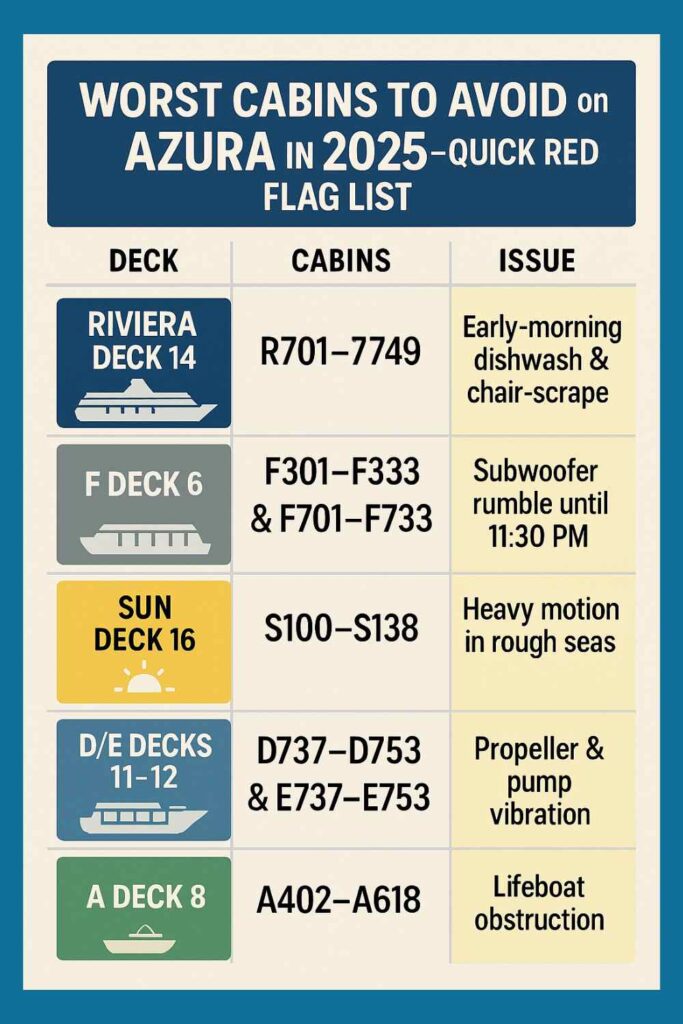 Worst Cabins to Avoid on Azura in 2025!